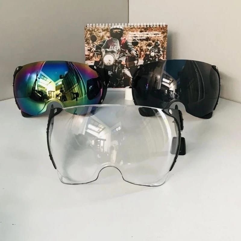 Jual KACA HELM PILOT CAKIL RETRO KLASIK FULL FACE | Shopee Indonesia