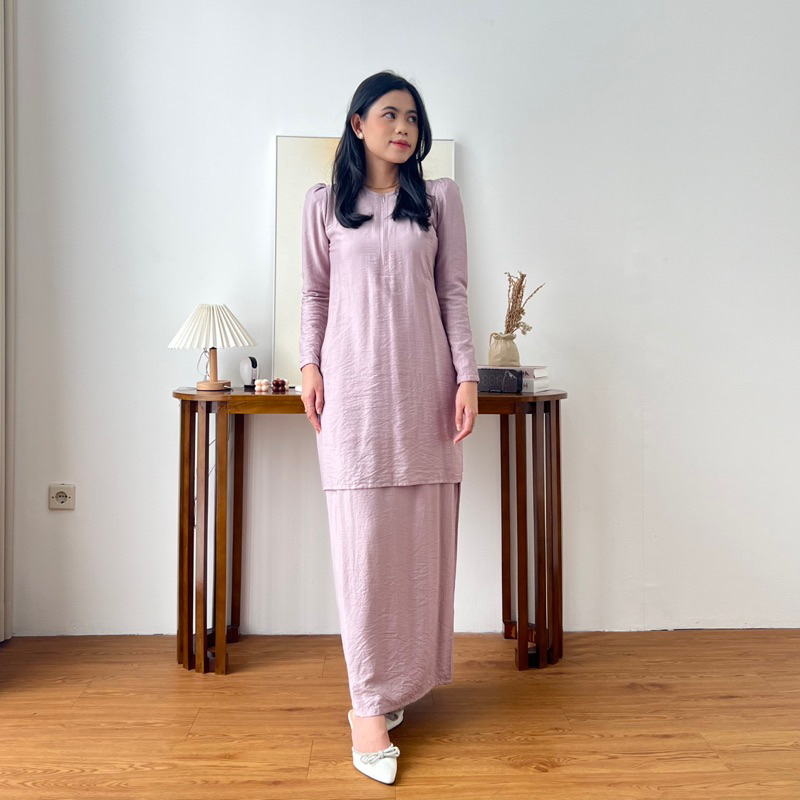 Jual Hoolaqueen - One Set Polo Linen Polos - Set Kurung Polos - One Set ...