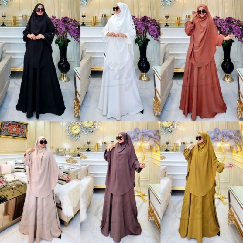Jual HAFSHA SYARI BY ARSY HIJAB GAMIS UMROH SERAGAM HAJI PENGAJIAN CADAR FRENCH KHIMAR | Shopee ...