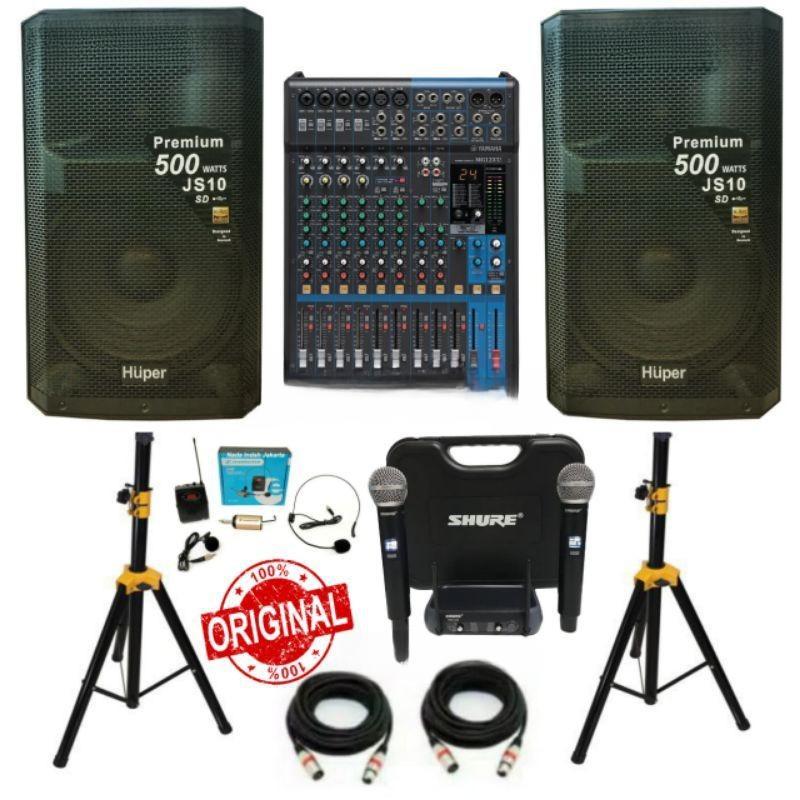 Jual Paket Sound system Huper 15 inch 500watt + Mixer Yamaha 12 channel ...