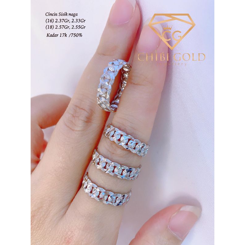 Jual CHIBI GOLD - Cincin sisik naga white emas 750 kadar 17k ...