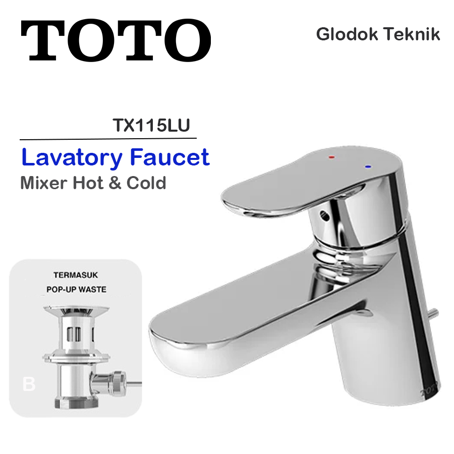 Jual Toto Kran Wastafel mixer panas dingin - keran Basin Faucet TX115LU ...