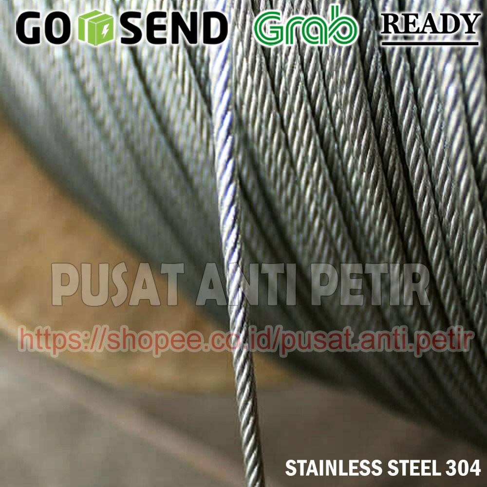 Jual Kawat Sling Stainless Steel 304 Wire Rope Seling Tower 6mm | Shopee Indonesia