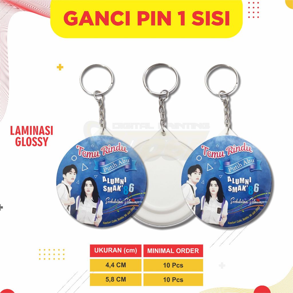 Jual PIN CUSTOM / GANCI PIN GANTUNGAN KUNCI CUSTOM / GANCI PIN 1 SISI ...