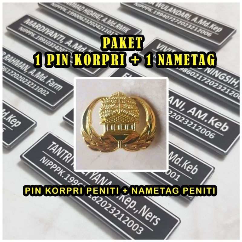 Jual Paket Nametag Peniti dan Pin ASN Korpri peniti murah dan cepat 1 ...