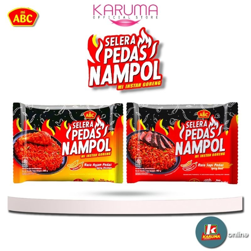 Jual Mie ABC Selera Pedas Nampol 80g | Rasa Ayam Pedas | Rasa Sapi ...