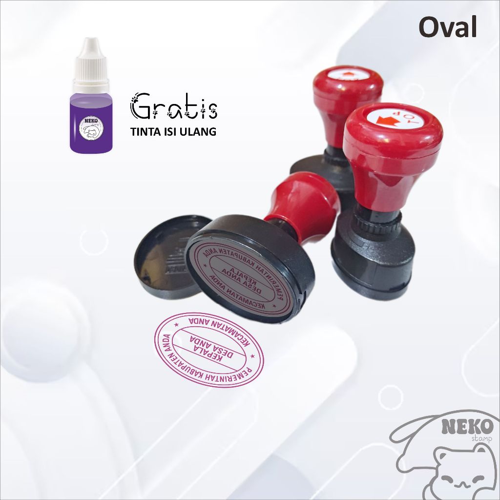 Jual Cetak Stempel Otomatis Oval / Lonjong | Shopee Indonesia