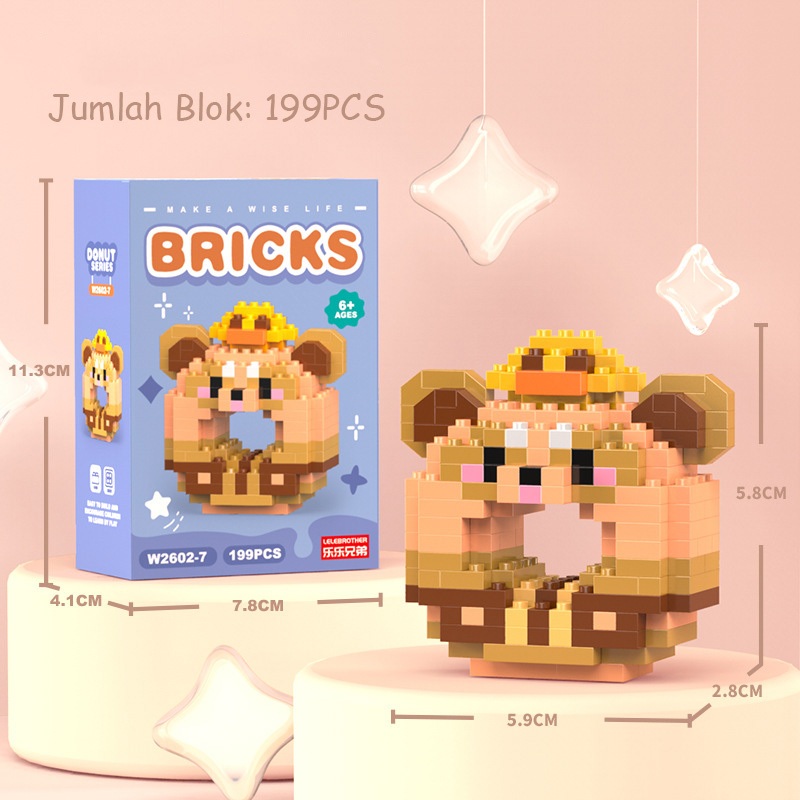 Jual Mainan Balok Susun Disney Kartun Mini Bricks Donat Toys Edukasi ...