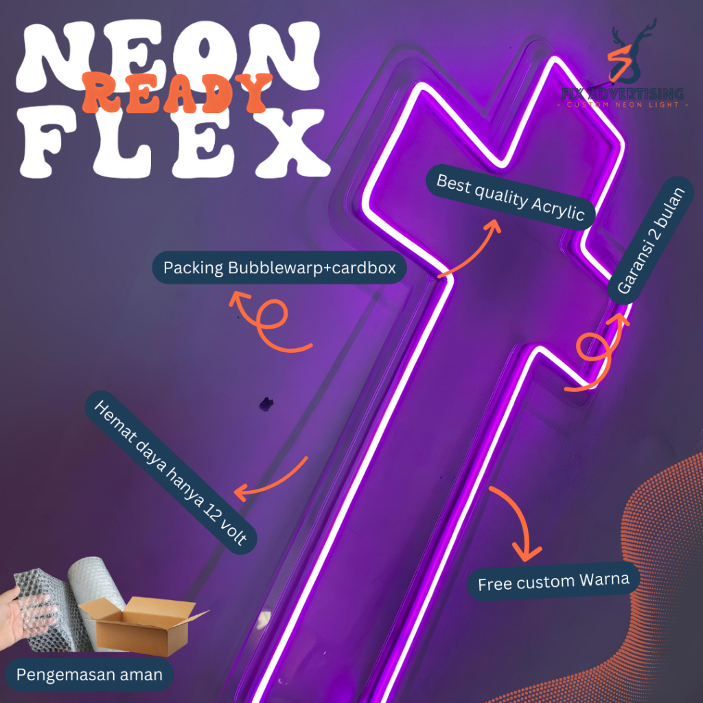 Jual Neon flex Salib READY ( 30 cm ) | Shopee Indonesia