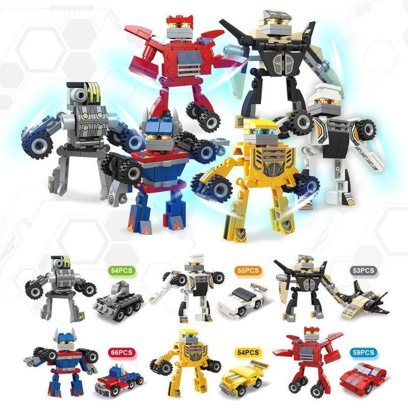 Jual Mainan Anak Block Warrior DIY Brick Robot Toys Optimus Prime ...