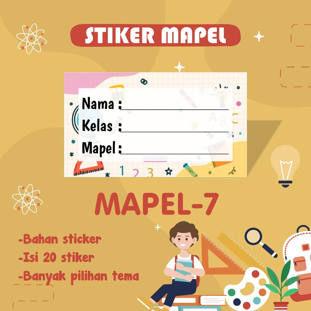Jual 20 Stiker Mapel - Label Buku Pelajaran Sekolah - Stiker mata ...