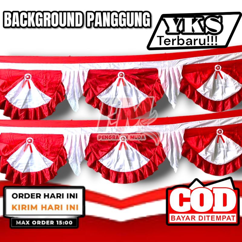 Jual BENDERA MERAH PUTIH BACKGROUND REMPEL 10 GELOMBANG TERBARU ...