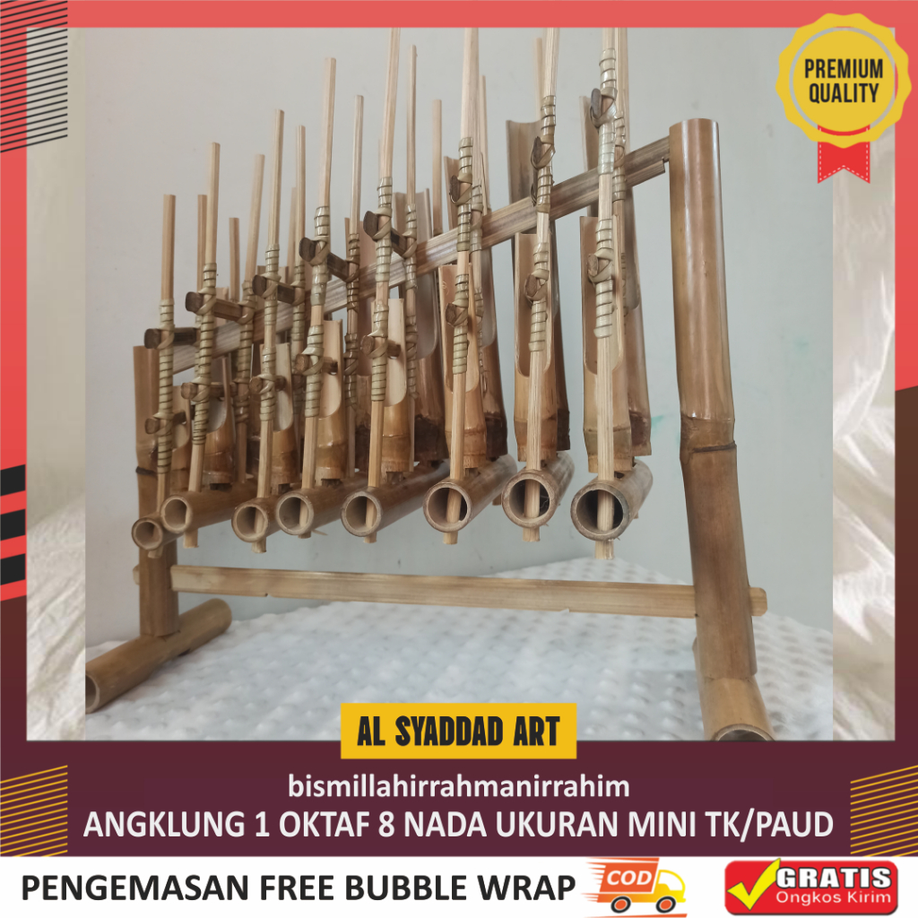Jual Angklung Bambu Mini 1 Oktaf 8 Nada Pembelajaran Anak TK/PAUD ...