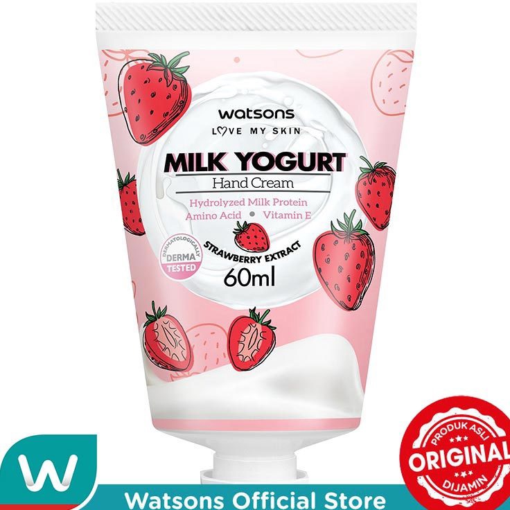 Jual ORIGINAL Watsons Milk Yogurt Hand Cream Strawberry 6Ml | Shopee ...