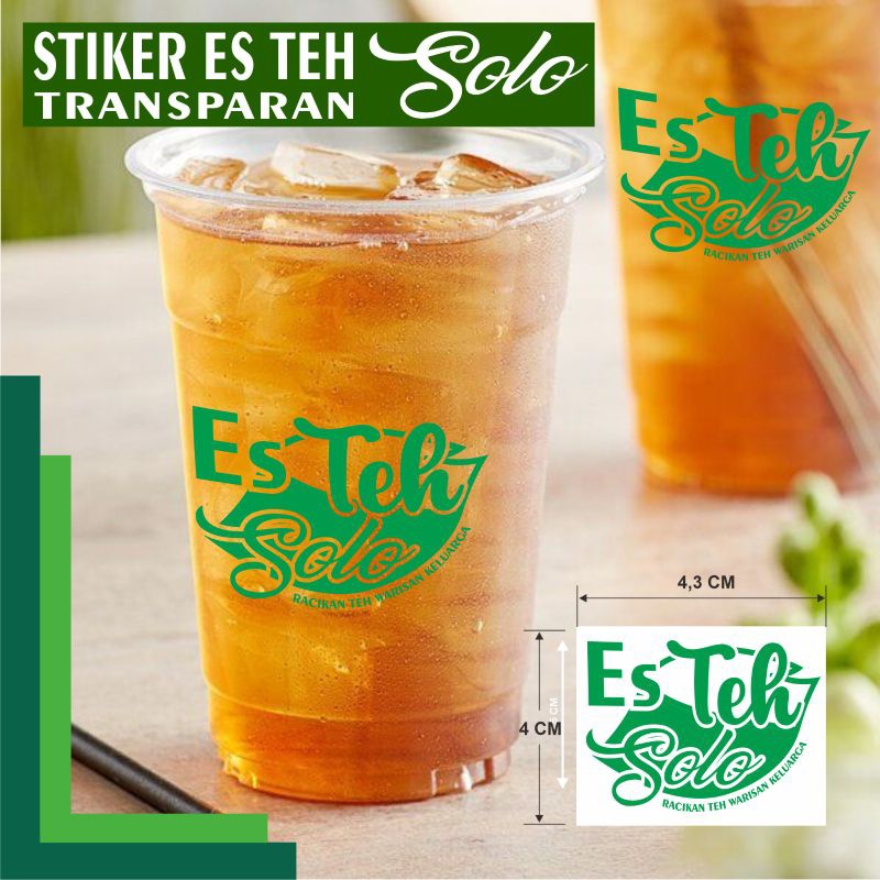 Jual STIKER ES TEH SOLO TRANSPARAN ISI 90PCS | Shopee Indonesia