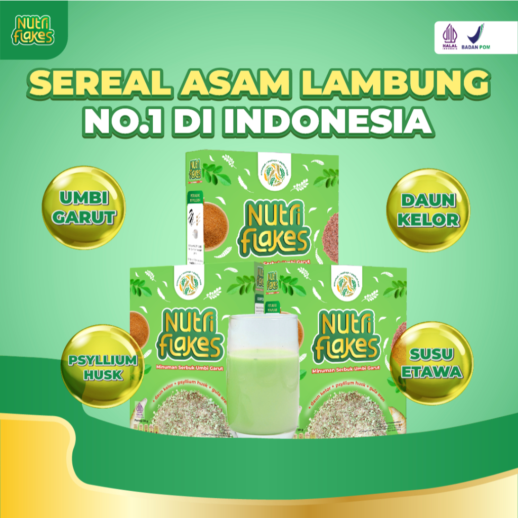 Jual Nutriflakes Sereal Umbi Garut Atasi Asam Lambung 3 Box | Shopee Indonesia