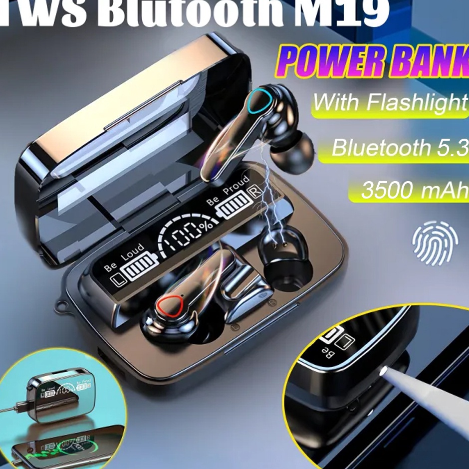 Jual KODE B8Y Headset Bluetooth Bass Stereo with Power Bank TWS Noise ...