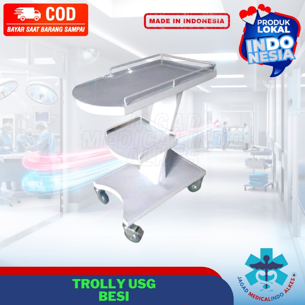 Jual Trolley Usg | Troli Ecg Medical Rumah Sakit | Trolly Ekg Besi Pc ...