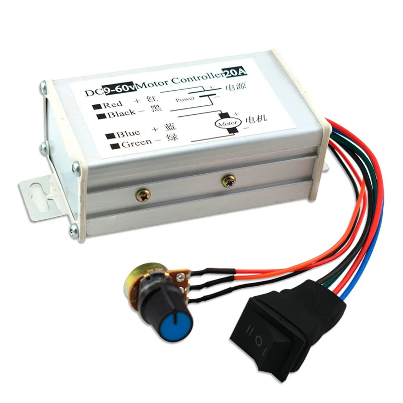 Jual PWM Motor Speed Controller Regulator Forward/Reverse DC 9-60V 20A ...