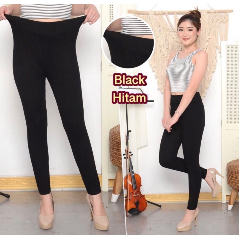 Jual Legging Wanita Standar Hitam Polos | Shopee Indonesia