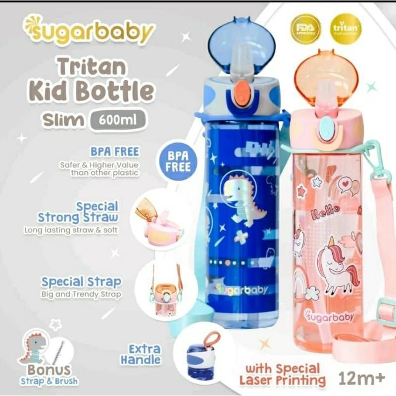 Jual Sugar Baby Tritan Kids Bottle Slim / Botol Minum Anak 600ml ...