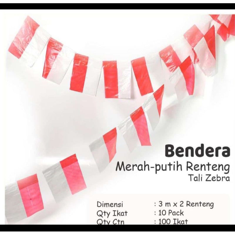 Jual Bendera tali renteng merah putih || umbul umbul HUT || bendera ...