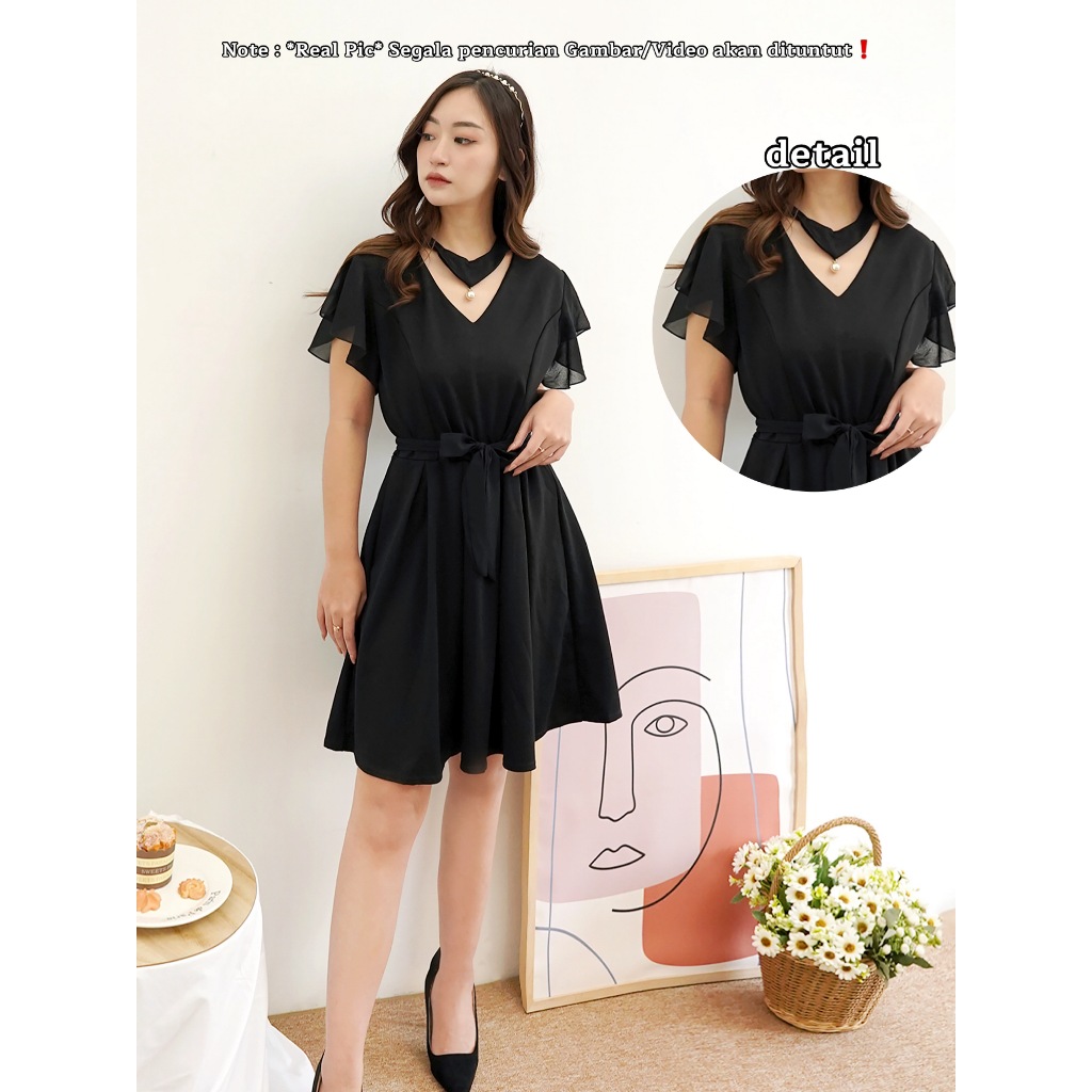 Jual Vannie Dress Bahan Scuba Premium/Dress Pesta Wanita/Terusan ...