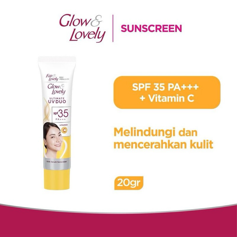 Jual Glow & Lovely Ultimate UV Duo Krim Vitamin C SPF 35 PA+++ 20g | Shopee Indonesia