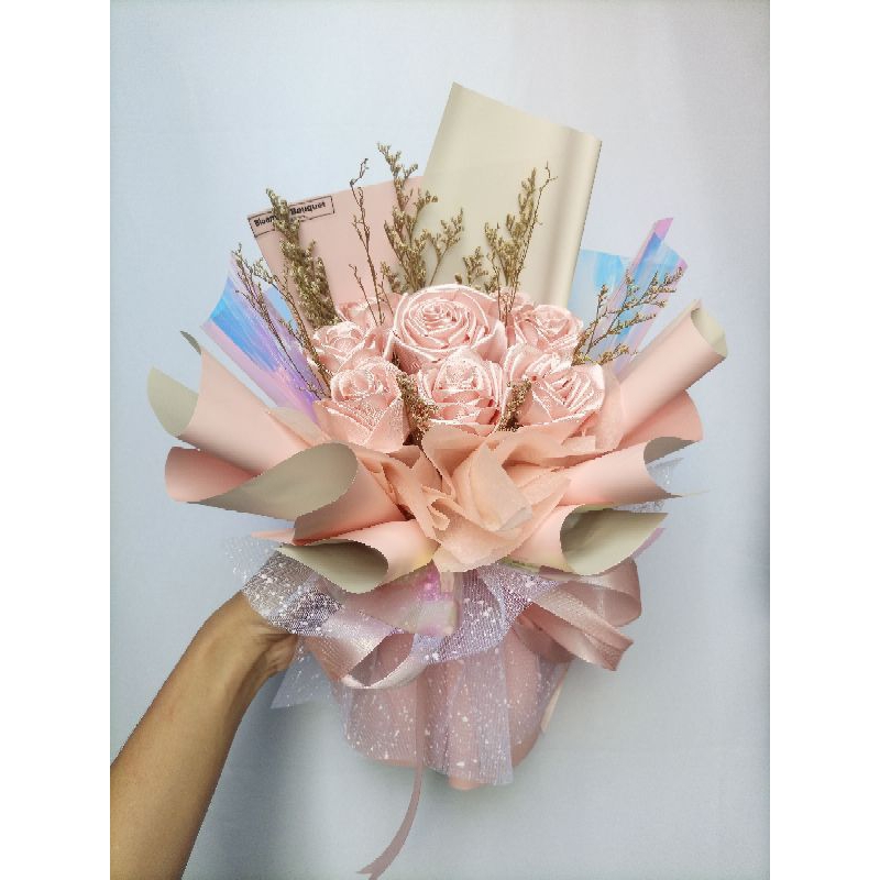 Jual BUKET BUNGA ARTIFICIAL BUKET MAWAR SATIN BUKET ULTAH BUKET HADIAH ...