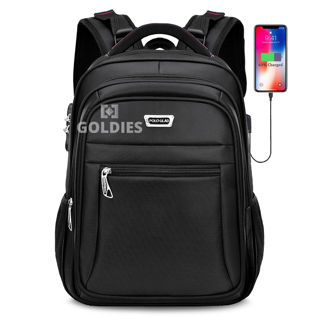 Jual POLO GOLDVERS Tas Ransel Sekolah Pria 16inch Import Backpack Key ...