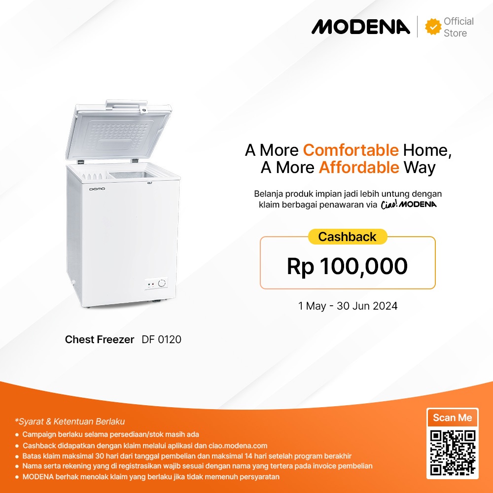 Jual DOMO Chest Freezer - DF 0120 (116 Liter) | Shopee Indonesia