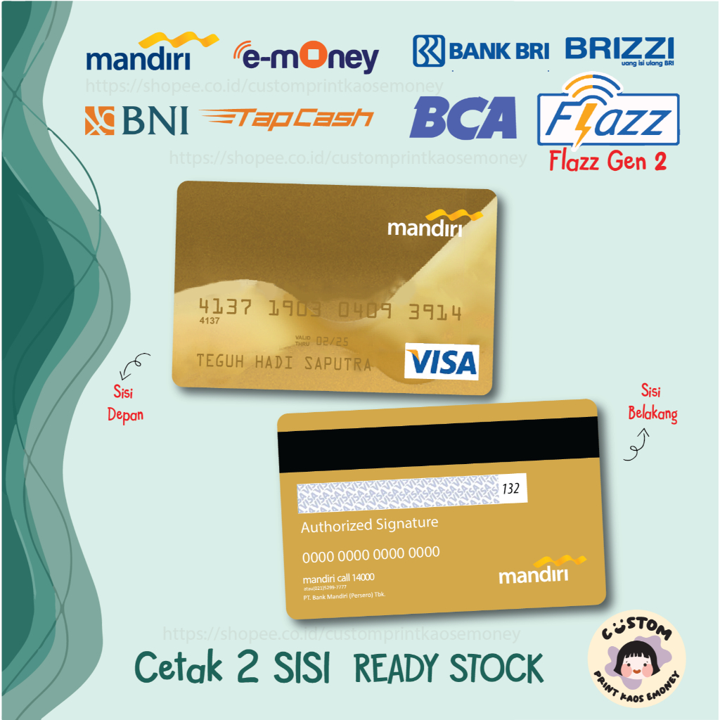 Jual KARTU E MONEY E TOLL KREDIT CARD MANDIRI VISA GOLD KARTU KEREN ...