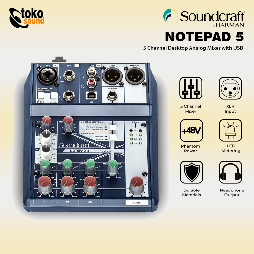 Jual Soundcraft Notepad 5 FX - Small Format Analog Mixing Console with ...