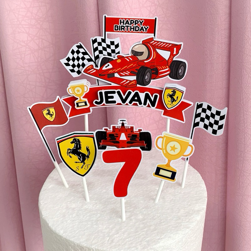 Jual Cake Topper 3D Karakter Formula 1 Mobil Ferrari Ferari Sport Car ...
