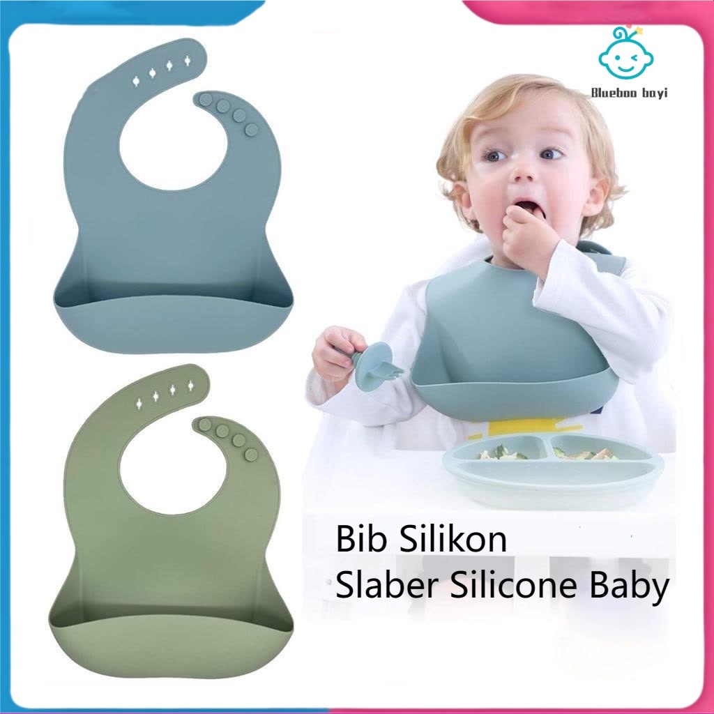 Jual 【COD】Ready! Bib Silikon Slaber Silicone Baby Slabber Waterproof ...