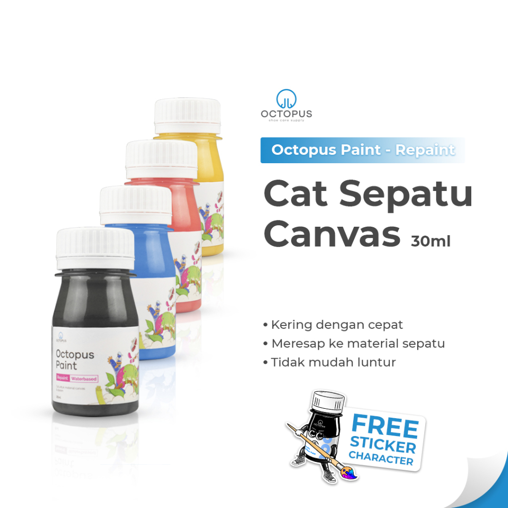 Jual OCTOPUS Cat Sepatu kanvas Permanen waterbased | Cat Repaint Sepatu ...