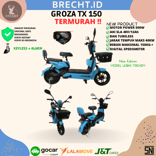 Jual Sepeda Listrik Exotic GROZA TX 150 E-Bike 500 Watt Garansi New ...