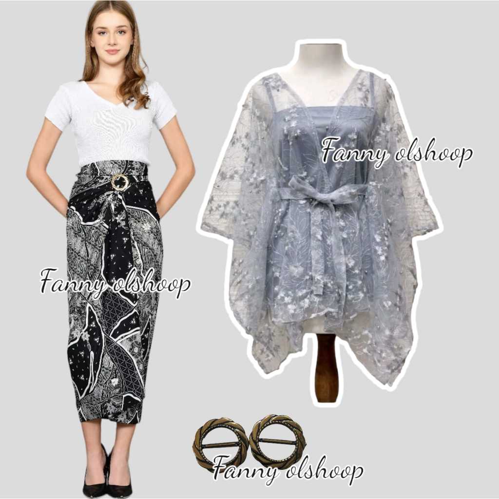Jual set outer cardigan combo rok Lilit batik rekomendasi pesta dan wisuda terbaik kekinian 2024 ...