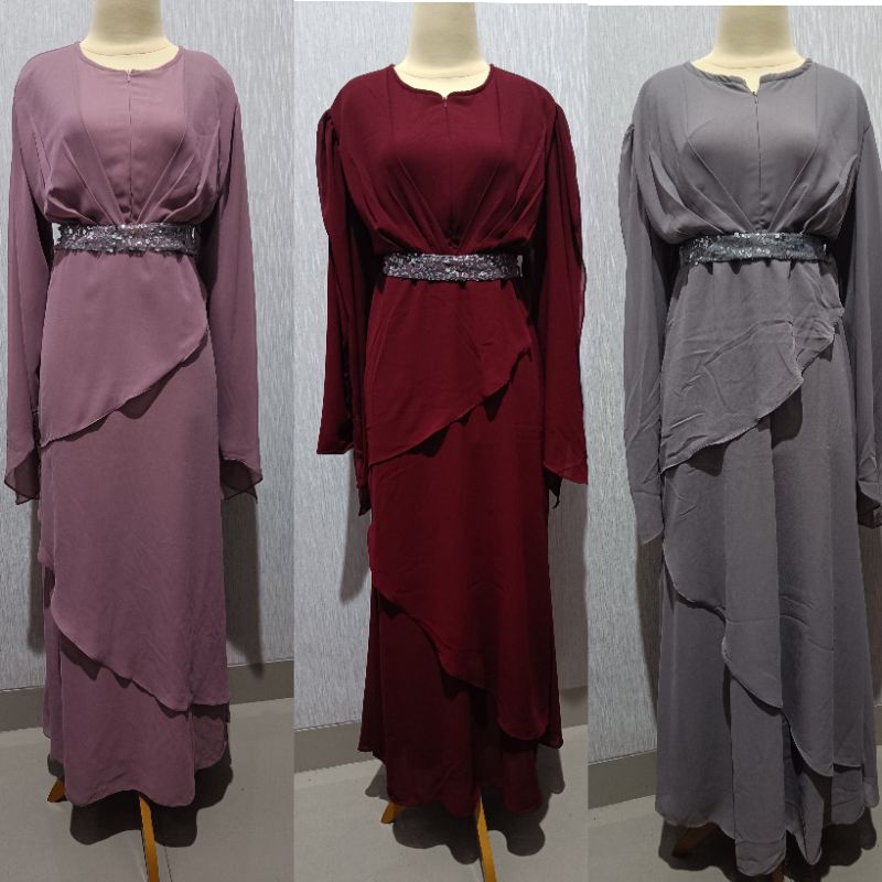 Jual Kaluna Dress Ceruty Premium Ootd Kondangan Seragam Bridesmaid ...