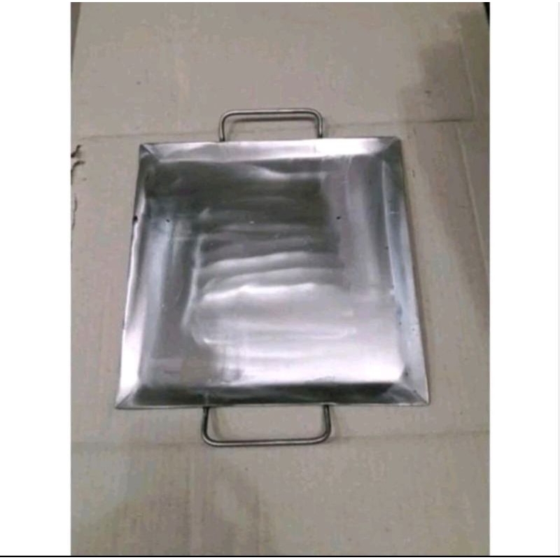 Jual Wajan Persegi Plat Besi Panggangan Roti Bakar Sosis Burger 30x30 ...