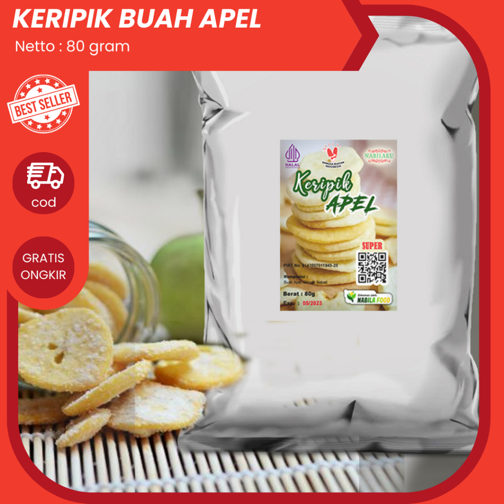Jual Snack Keripik Kripik Buah Apel Khas Malang Asli GRADE A SUPER 80g ...