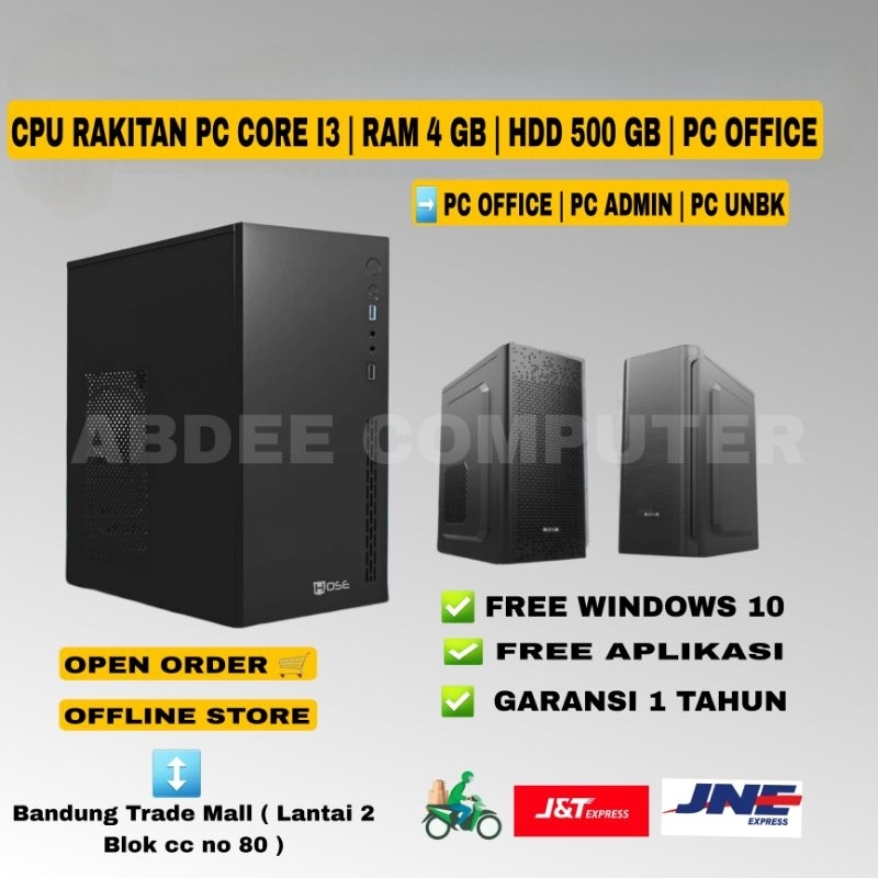 Jual Cpu Rakitan Pc Core i3 Ram 4 Gb Hdd 500 Gb Pc Admin Pc | Shopee ...