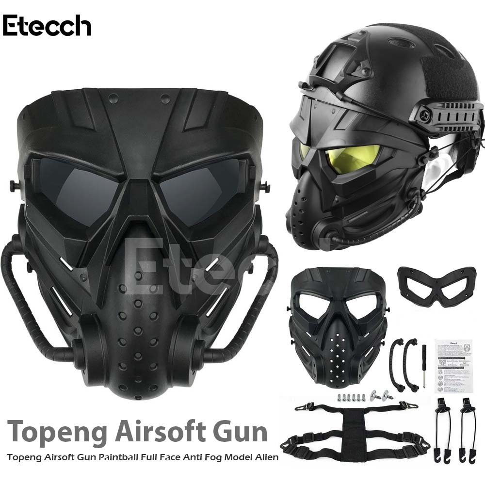 Jual Masker Topeng Airsoft Gun Paintball Full Face Anti Fog Model Alien ...