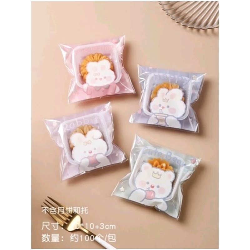 Jual Plastik 4 Motif Packing cookies lucu 7x7 cm Plastik Permen ...