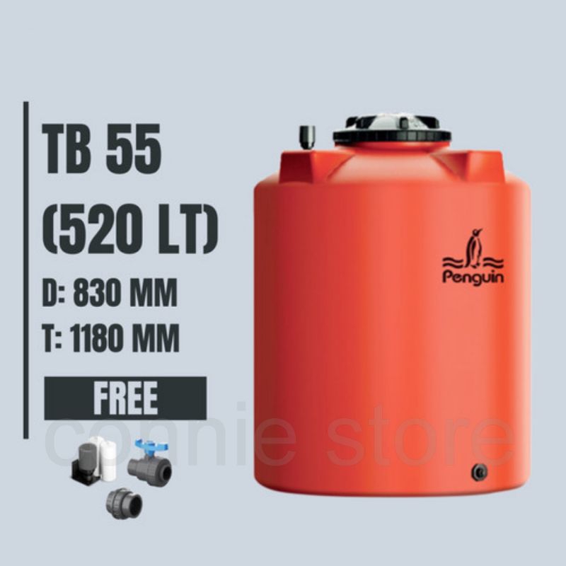 Jual Toren Air Tangki Pinguin Tb 55 Orange tandon air 500 520 liter PVC tb55 kokoh dan tebel ...