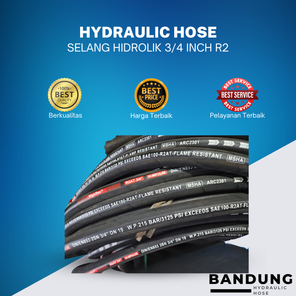 Jual Selang Hidrolik 3/4 inch R2 - Hydraulic Hose R2 3/4 inch bertekanan Tinggi untuk pabrik ...