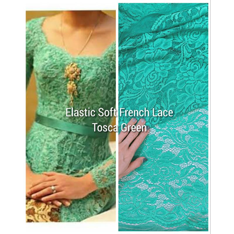 Jual Kain Brokat Halus Melar Elastis Stretch Paris tekstur 3d Timbul ...