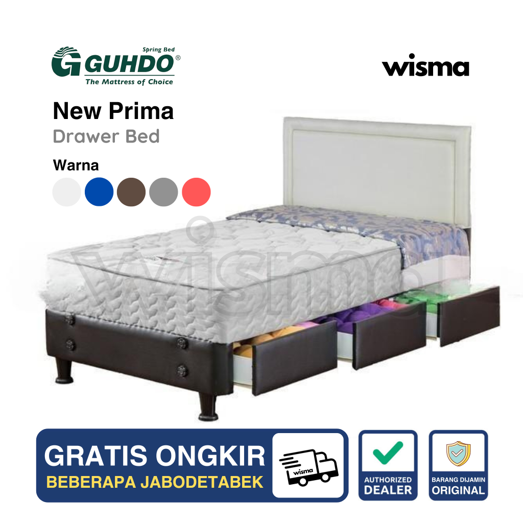 Jual Springbed Laci Set Kasur Guhdo / Drawer Bed New Prima Putih Merah Coklat Biru Abu-abu ...