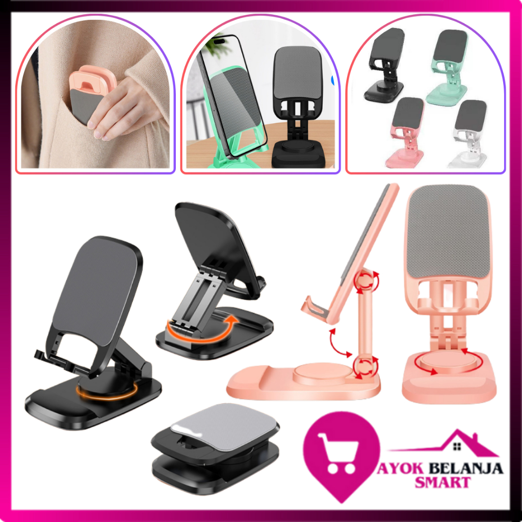 Jual ABS Phone Holder HP Lipat 360° Universal Liftable Tablet Mobile ...