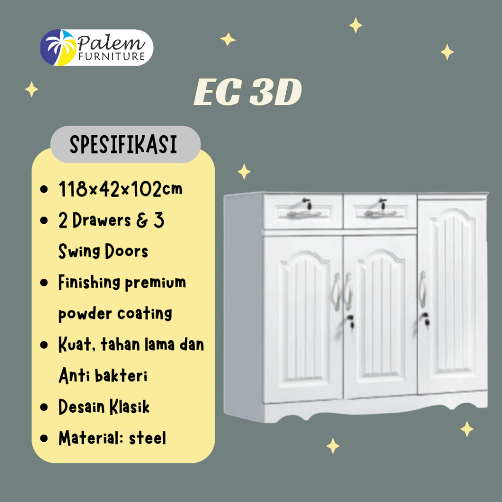 Jual Lemari Besi Buffet Full Kunci Serbaguna (EC ED) | Shopee Indonesia